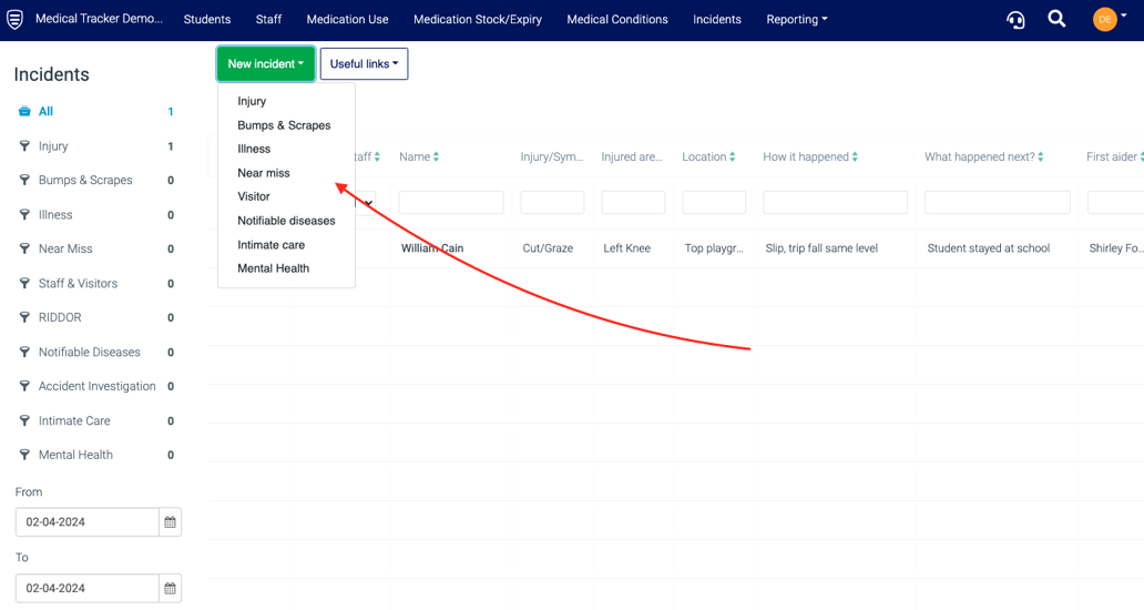How to configure incident options